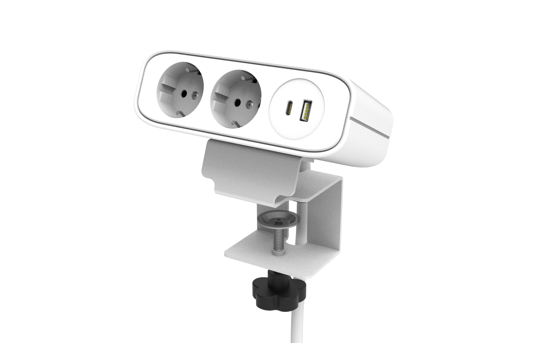 65w Fast Charging Eu White Smart Power Strip 1.8m Cord 2 Ac Outlets ...
