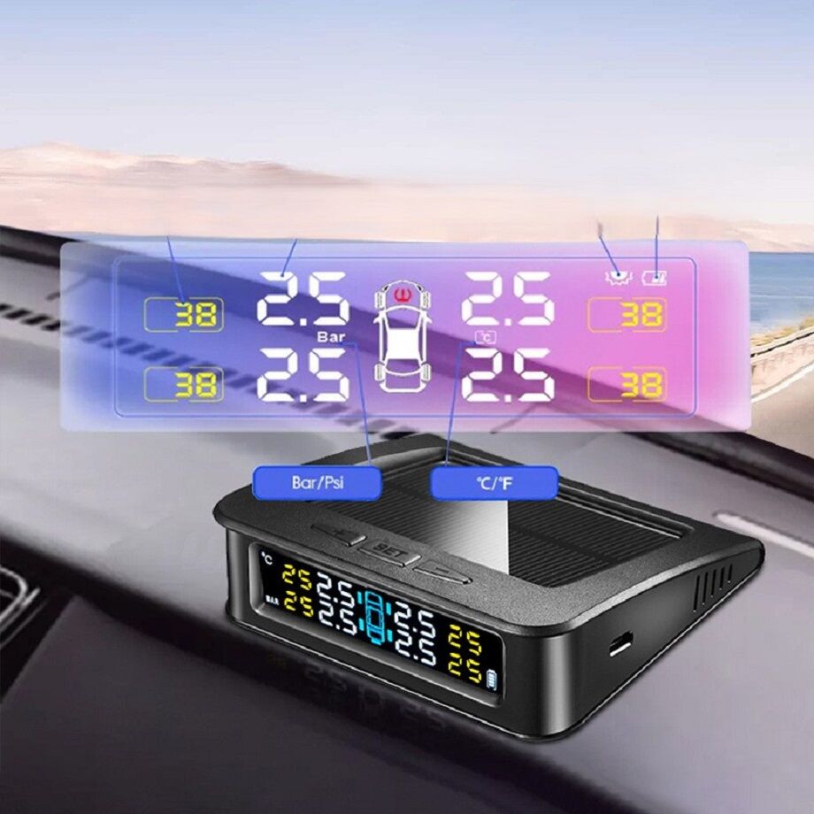 Factory Direct High Quality China Wholesale Smart Solar Tpms Car Tire Pressure Alarm Monitor ...