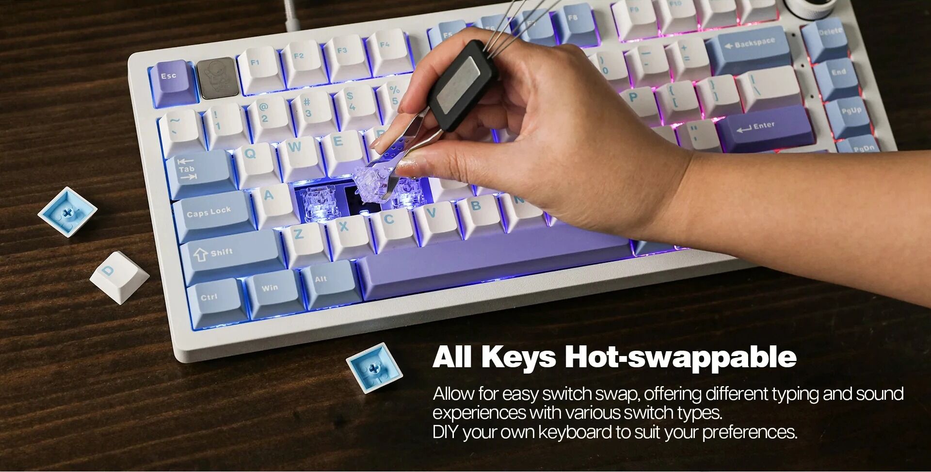 Leobog Hi75 Metal Base Keyboard Gasket Structure Mechanical Gaming Keyboard Rgb Backlit Hot Swap ...