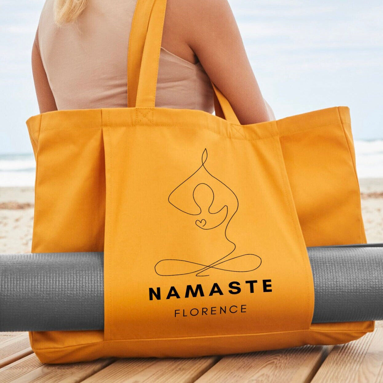 Custom Logo Cotton Fabric Yoga Bag With Mat Holder - Expore China ...