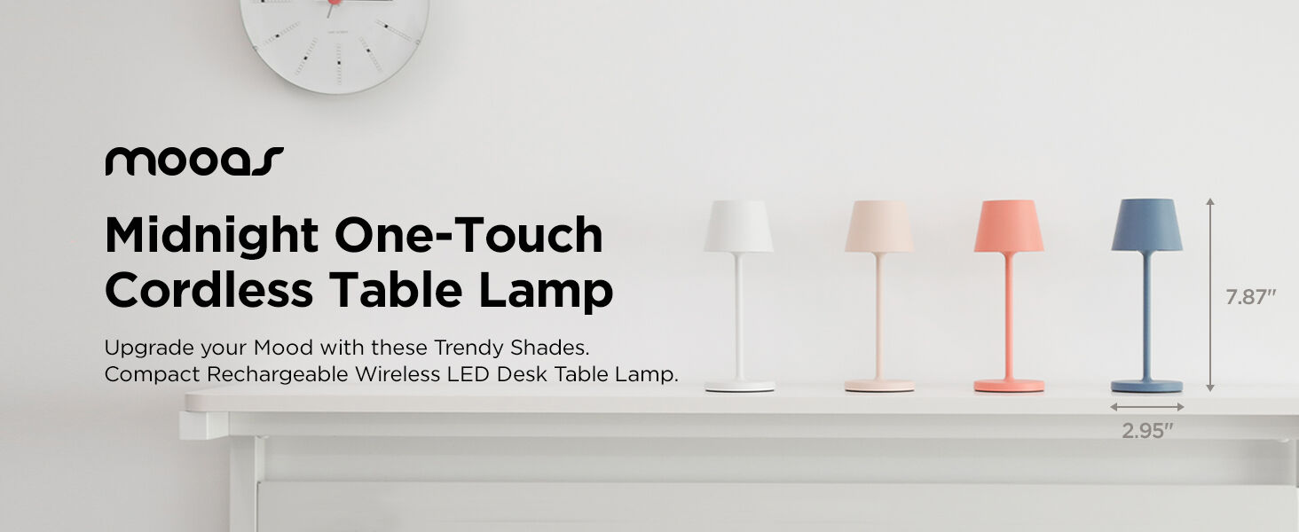 Mooas Cordless Table Lamp, Portable Rechargeable Led Desk Lamps, 3 ...