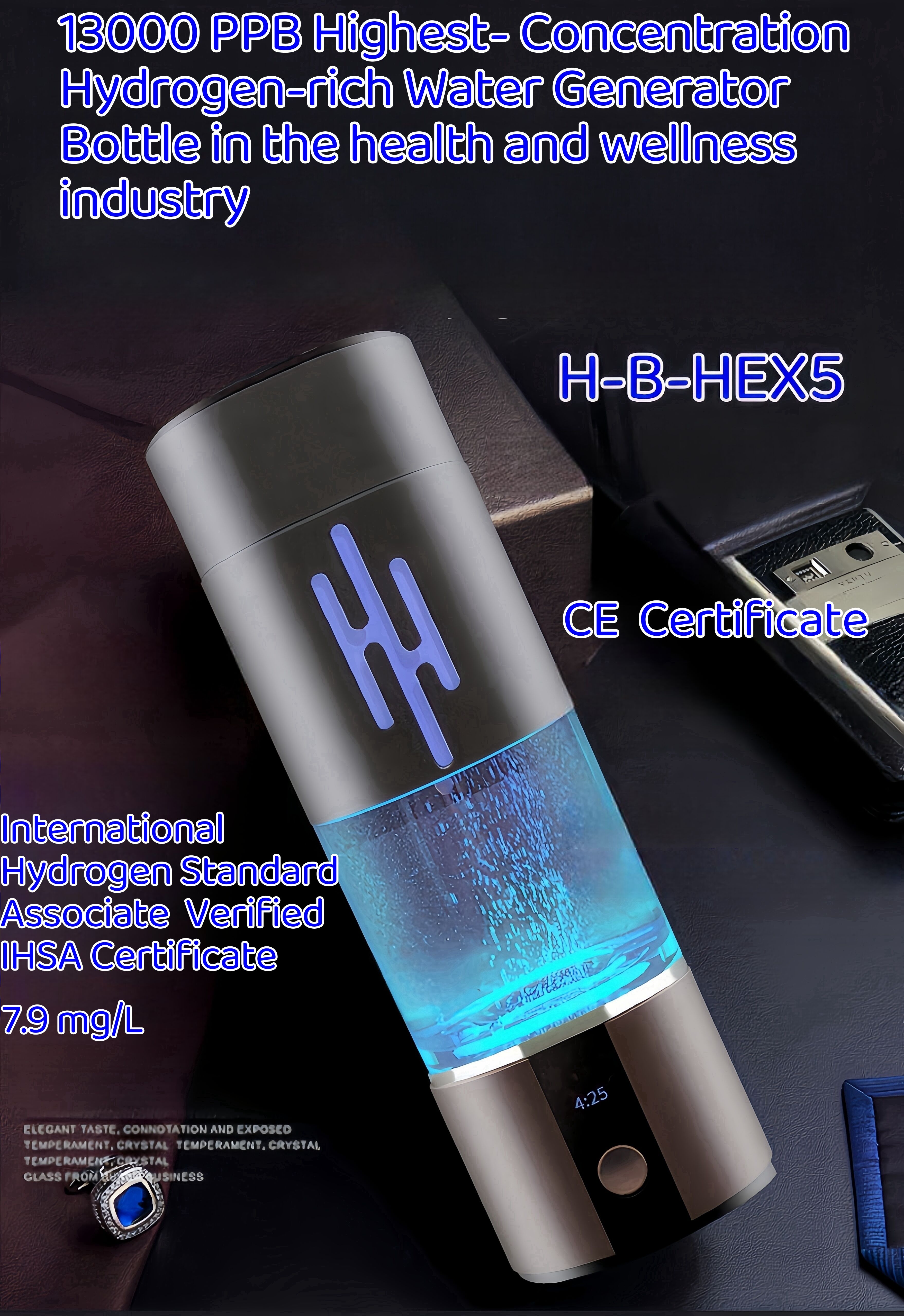 Ce Ihsa Certificate Hydrogen Water Bottle 13000ppb Best Quality ...