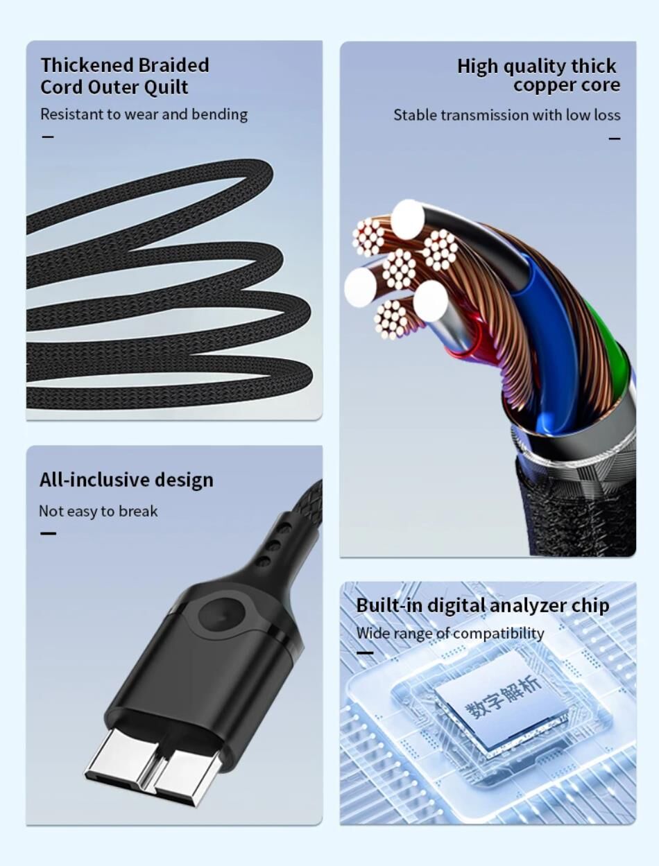 2024 New Product High Speed Data Transmission 8 Pin To Micro B Port ...