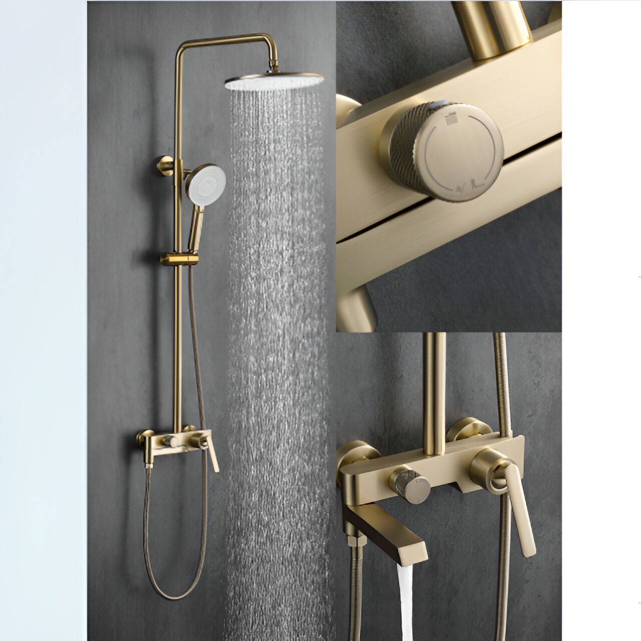 Buy China Wholesale Exposed Shower System With Bath Spout, 3-function ...