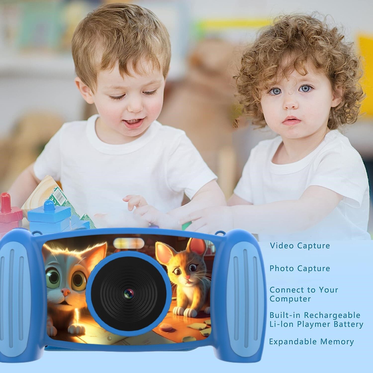 Durable Yellow 2-inch Screen Kids Camera With Dual Lens And Video ...