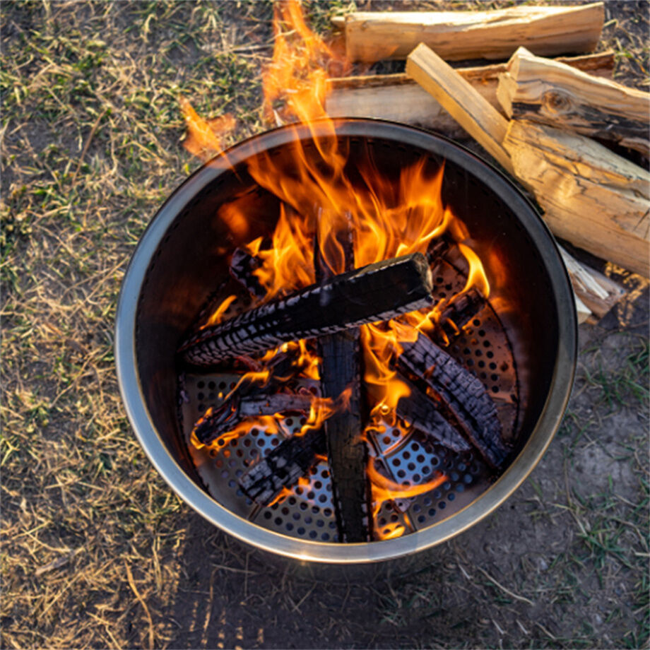 Large Outdoor Stainless Steel Fire Pit Solo Camping Stove Smokeless ...