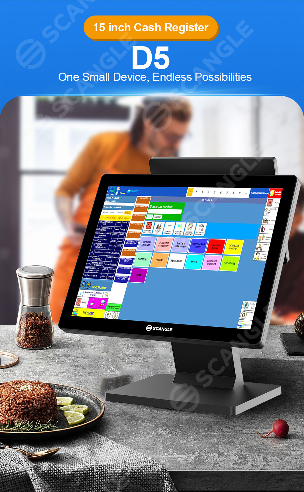 Buy China Wholesale Scangle D5 15 Inch Touch Pos Machine For Restaurant ...