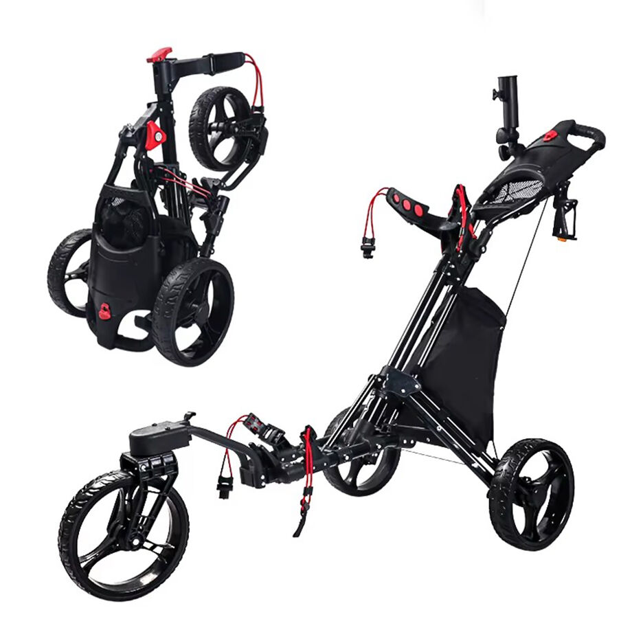 Hot Selling Portable Foot Brake Moving Golf Push Carts Adjustable 3 ...