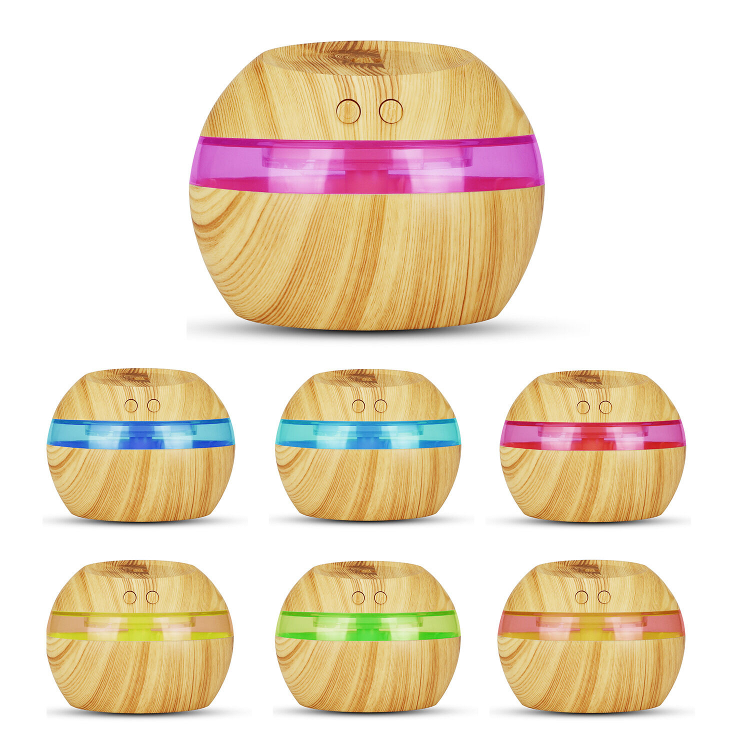 Manufacturer 300ml Mini Essential Oil Aroma Diffuser Wood Grain Humidifier 7 Led Light Air ...