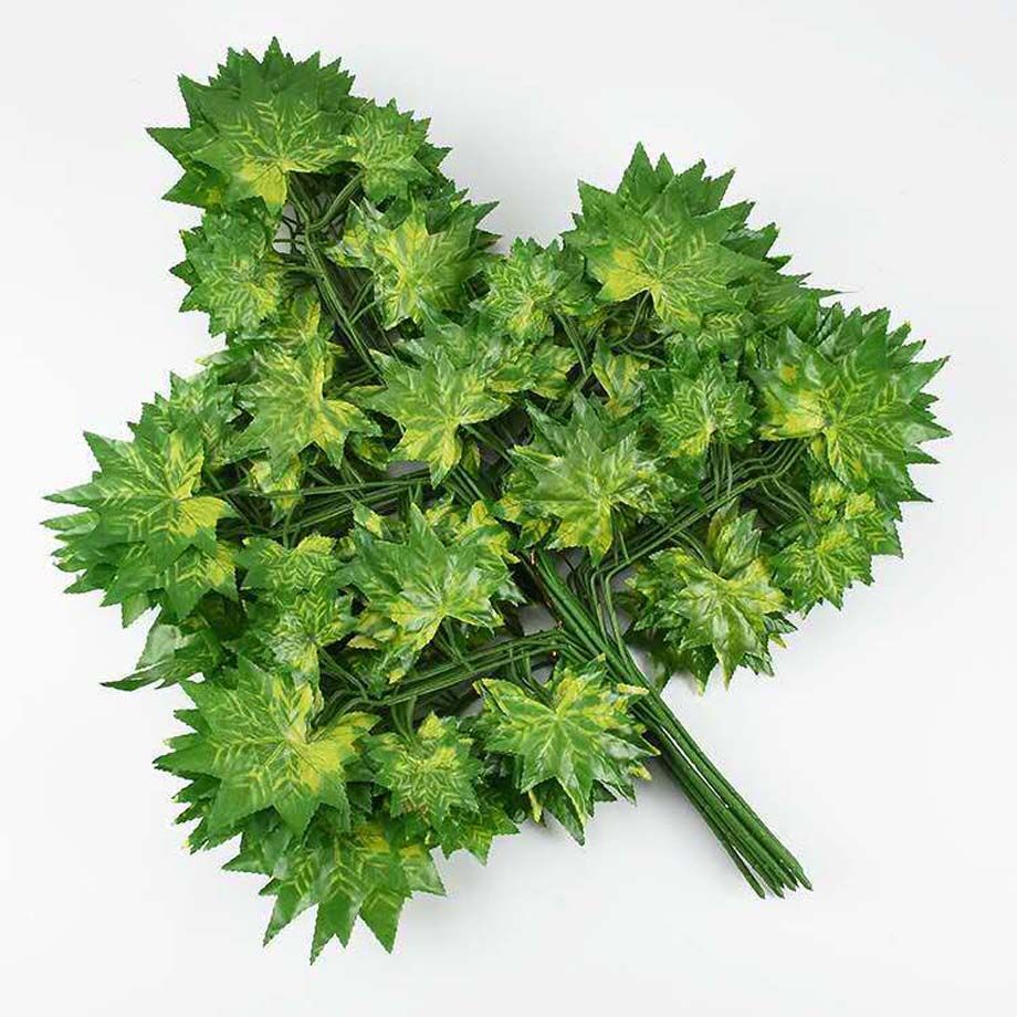 12pcs/set Simulation Maple Leaf Branch Artificial Fake Tree Branch ...