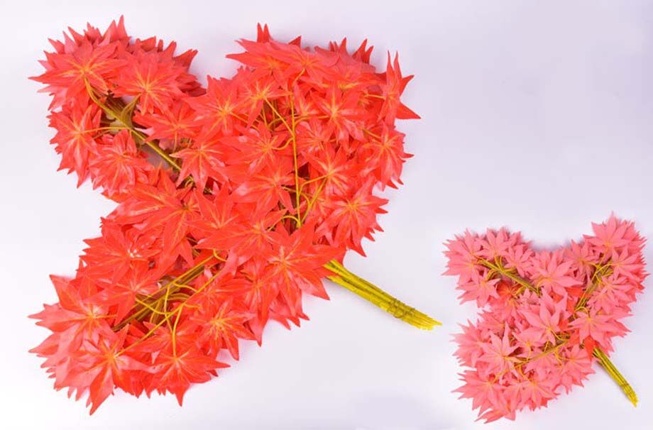 12pcs/set Simulation Maple Leaf Branch Artificial Fake Tree Branch ...