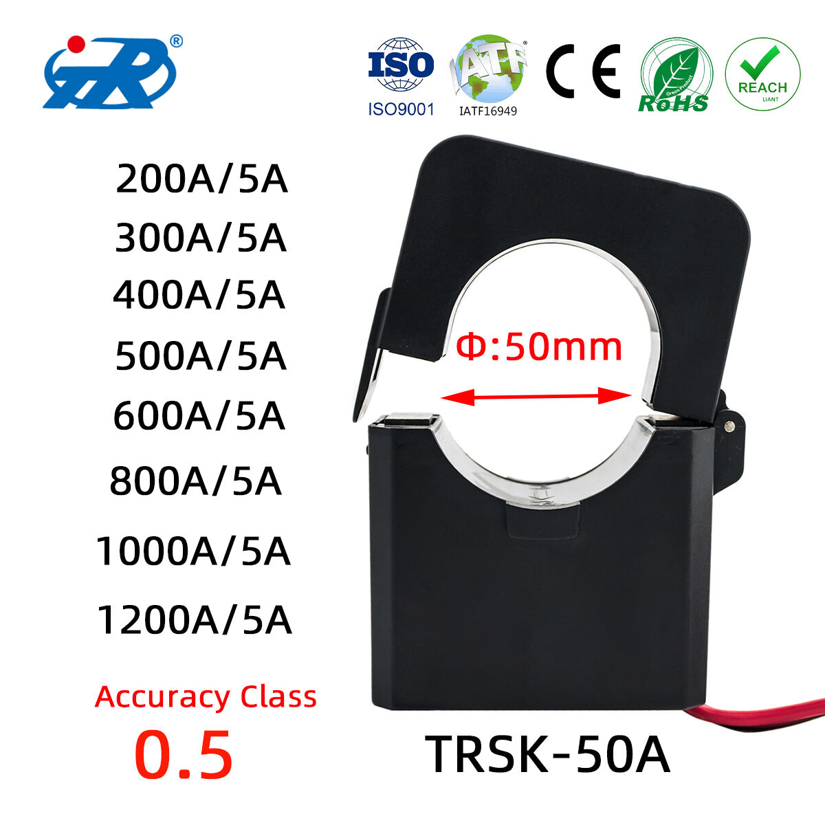 Trsk-50a Split Core Current Transformer 50mm 500a/5a 600a/5a 800a/5a ...