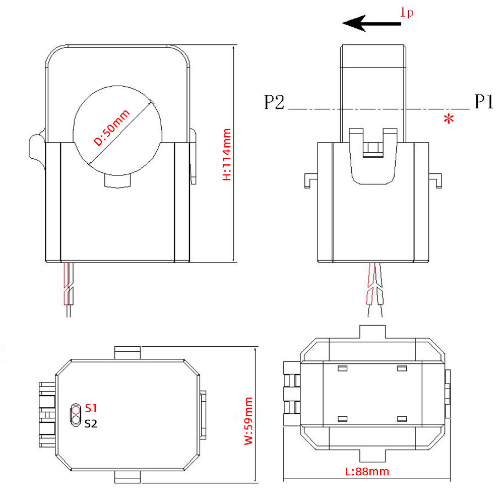 Input 5/200a-1500a Ac Low Voltage Current Transformer Split Core ...