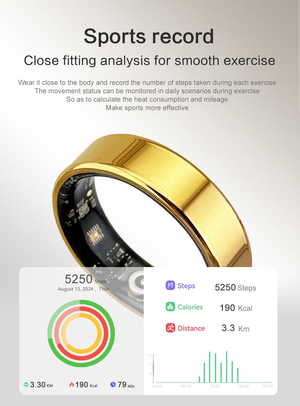 Wholesale Sr08 Waterproof Smart Ring Heart Rate Blood Oxygen Exercise ...