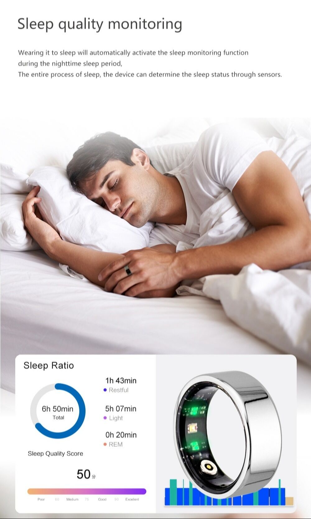 2024 Sr02 Smart Ring Fitnesstracker Heart Rate & Sleep Blood Oxygen ...