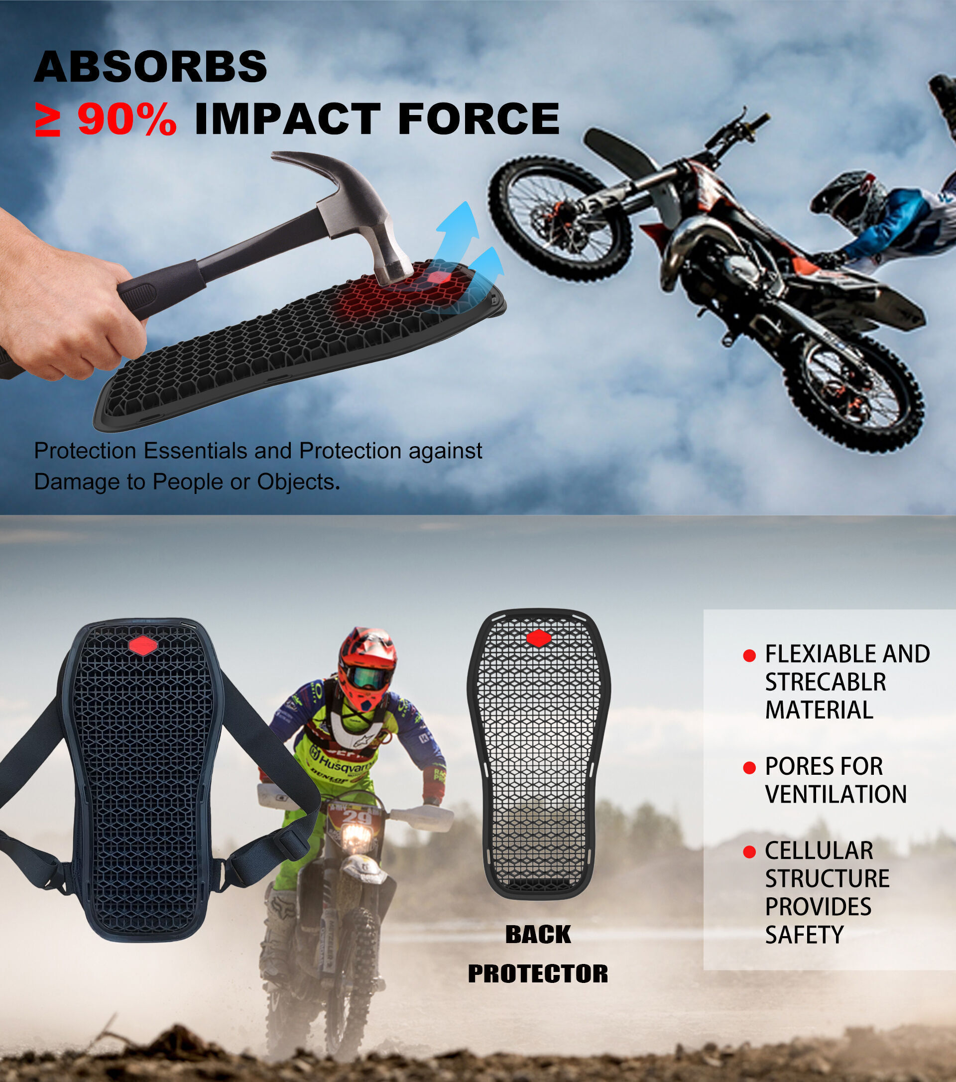 Odm Ce Level 2 Back S Skating Protective Armor Insert Pads For ...