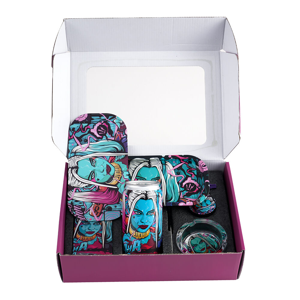 Factory Price Custom Logo Smoking Set Stash Cans With Juice Bong ...