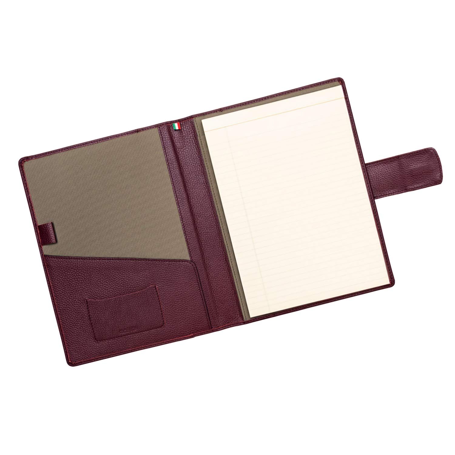 Luxury Leather Folder With Notepad Red Leather Folder Leather Portfolio ...