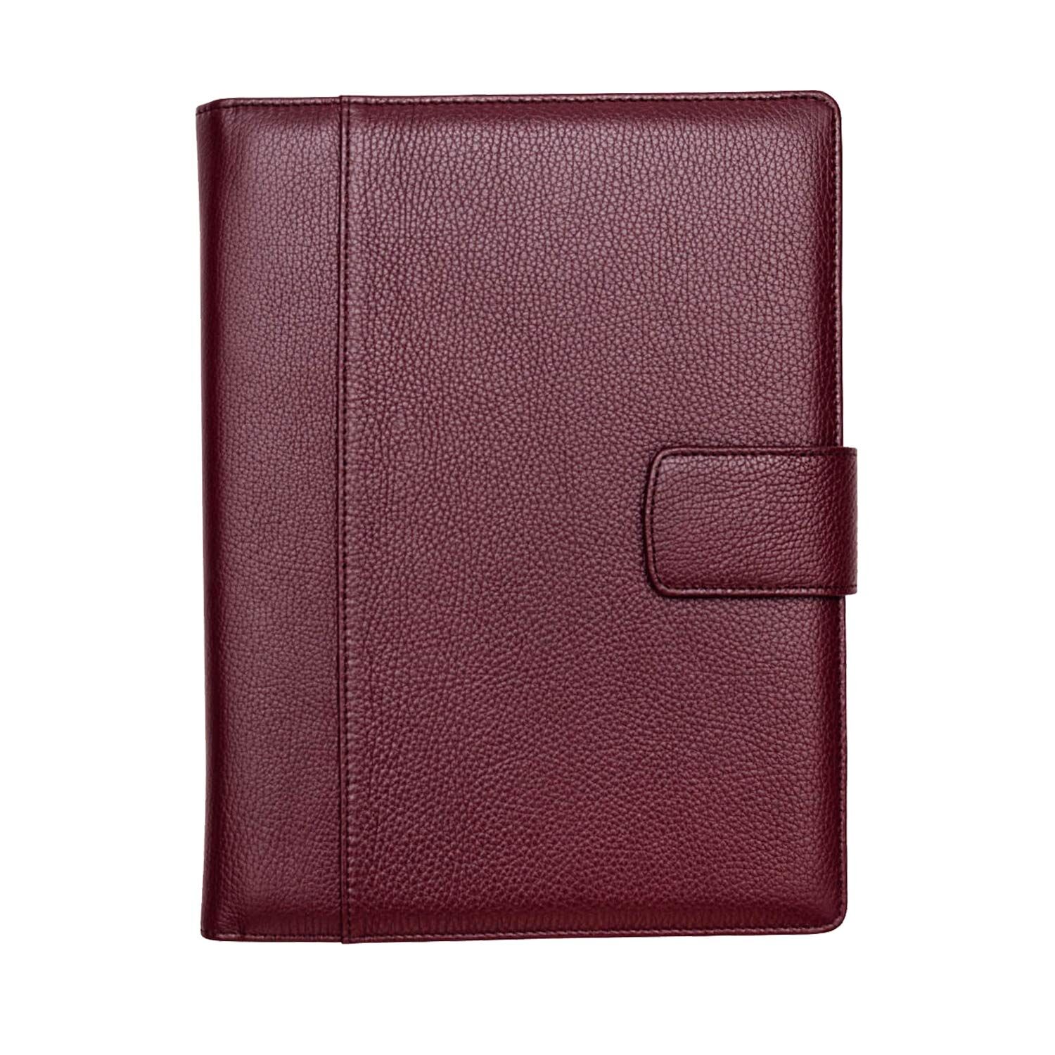 Luxury Leather Folder With Notepad Red Leather Folder Leather Portfolio ...