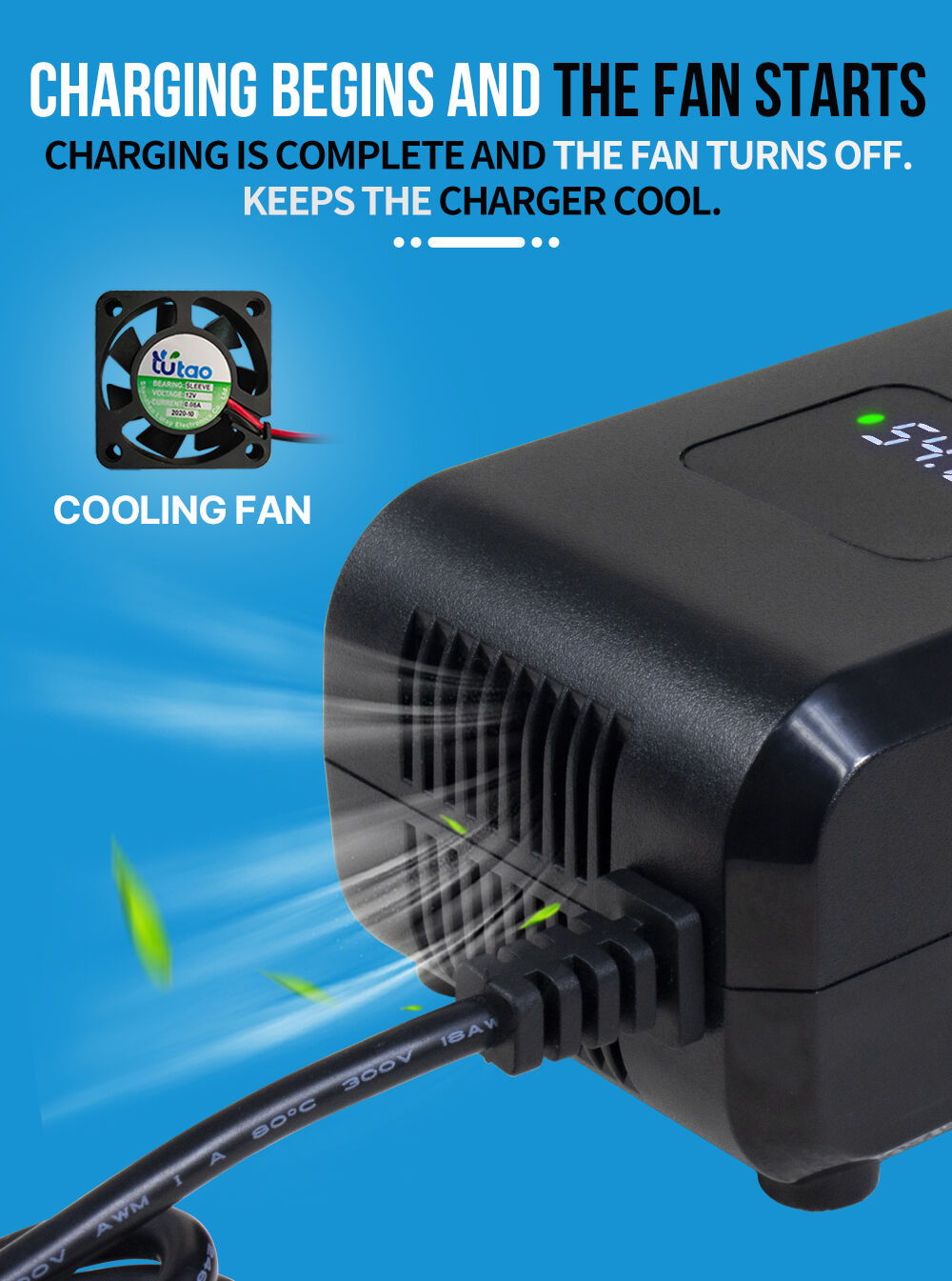 24v 7a Smart Lithium Battery Charger With Led Display For E-bikes ...