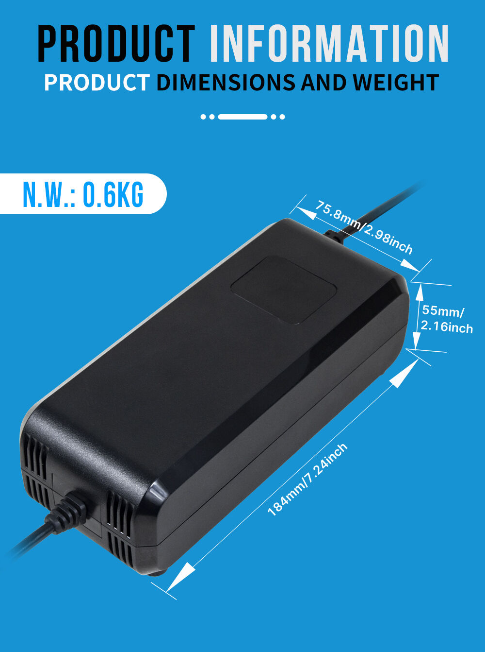 24v 7a Smart Lithium Battery Charger With Led Display For E-bikes ...