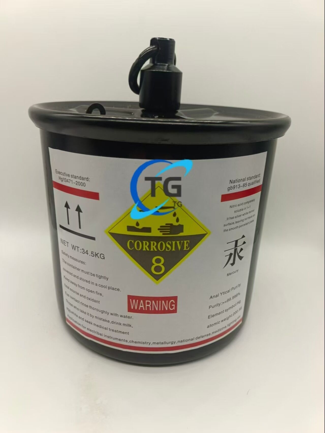 Bulk Buy China Wholesale Mercury-silver Liquid Metal Can 34.5kg ...