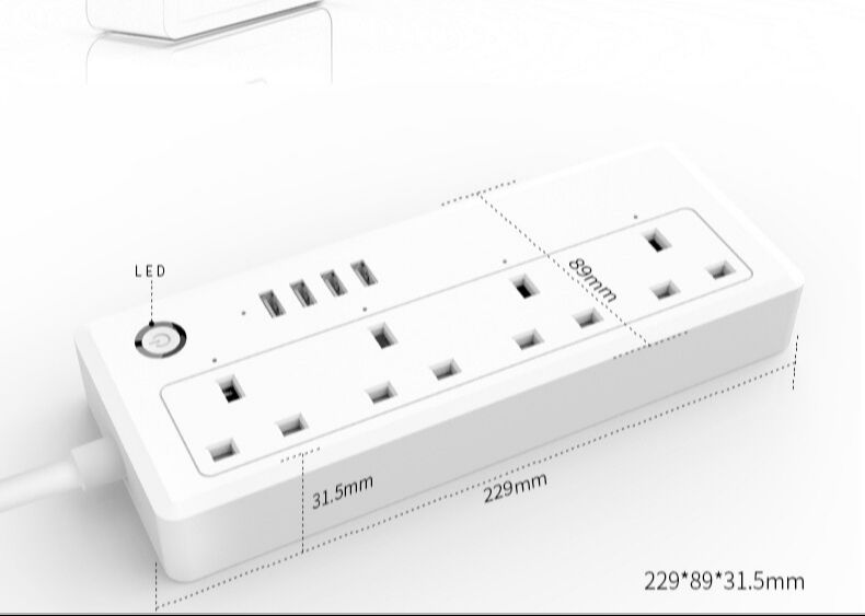 Ci-tech Tuya Uk 13a Wifi Smart Remote Control Power Strip With 4 Ac ...