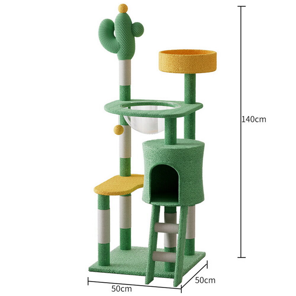 Large Space Enclosed Cat Condo Tree Cute Multi-storey Cat Climbing ...