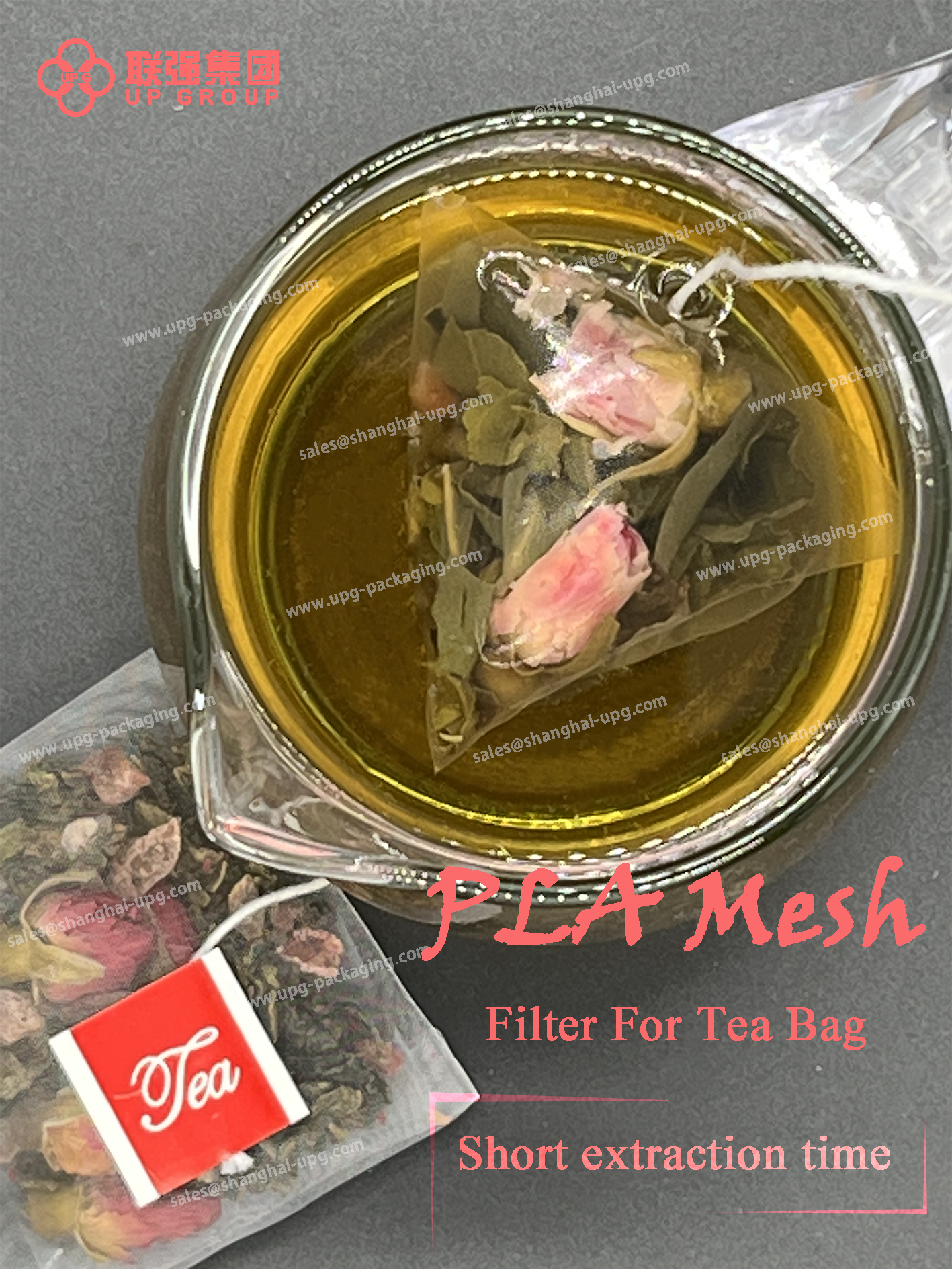 Pla Soilon Filter For Pyramid Tea Bag With Tea Powder, Flower Tea ...