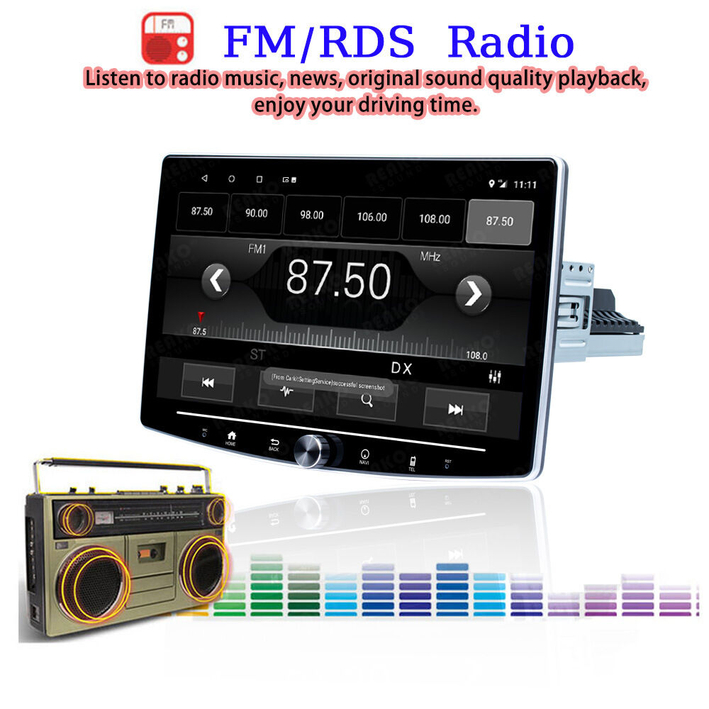 10 Inch Rotating Car Navigation Dash Cam Android Multimedia Player Carplay Mobile Phone ...