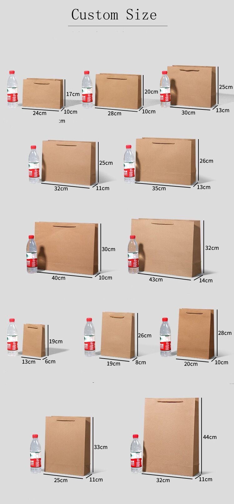 Custom Eco-friendly Brown Shopping Shopper Kraft Paper Carry Bags With Your Own Logo For Crafts ...