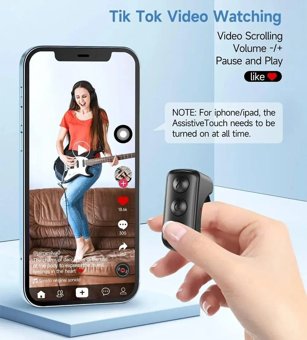 Smart Scroll Ring Remote Control For Tiktok - Hands-free Scrolling, Liking & Switching Videos ...