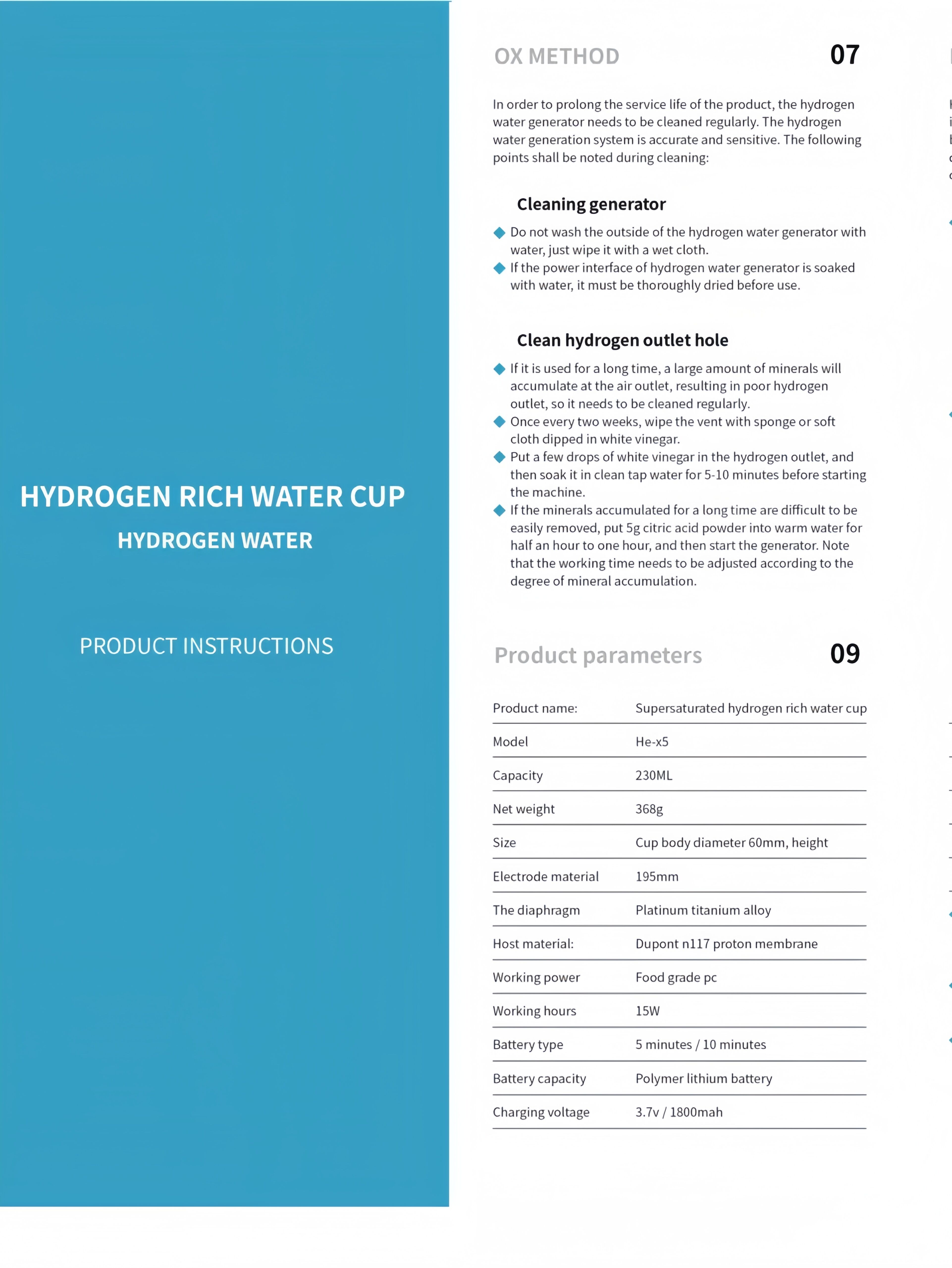 Ce Fcc Emc Fda Rechargeable Hydrogen Water Bottle, Hydrogen Rich ...