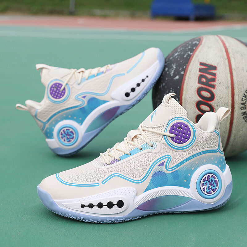 New Arrival Couple Leather Upper Basketball Shoes Non-slip Athletic ...