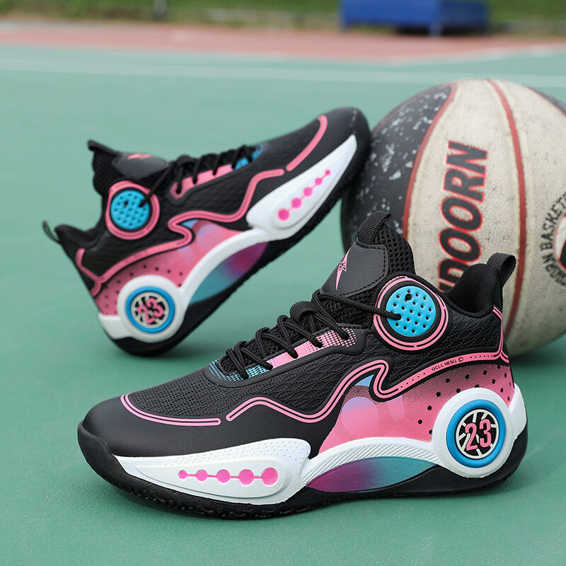 New Arrival Couple Leather Upper Basketball Shoes Non-slip Athletic ...