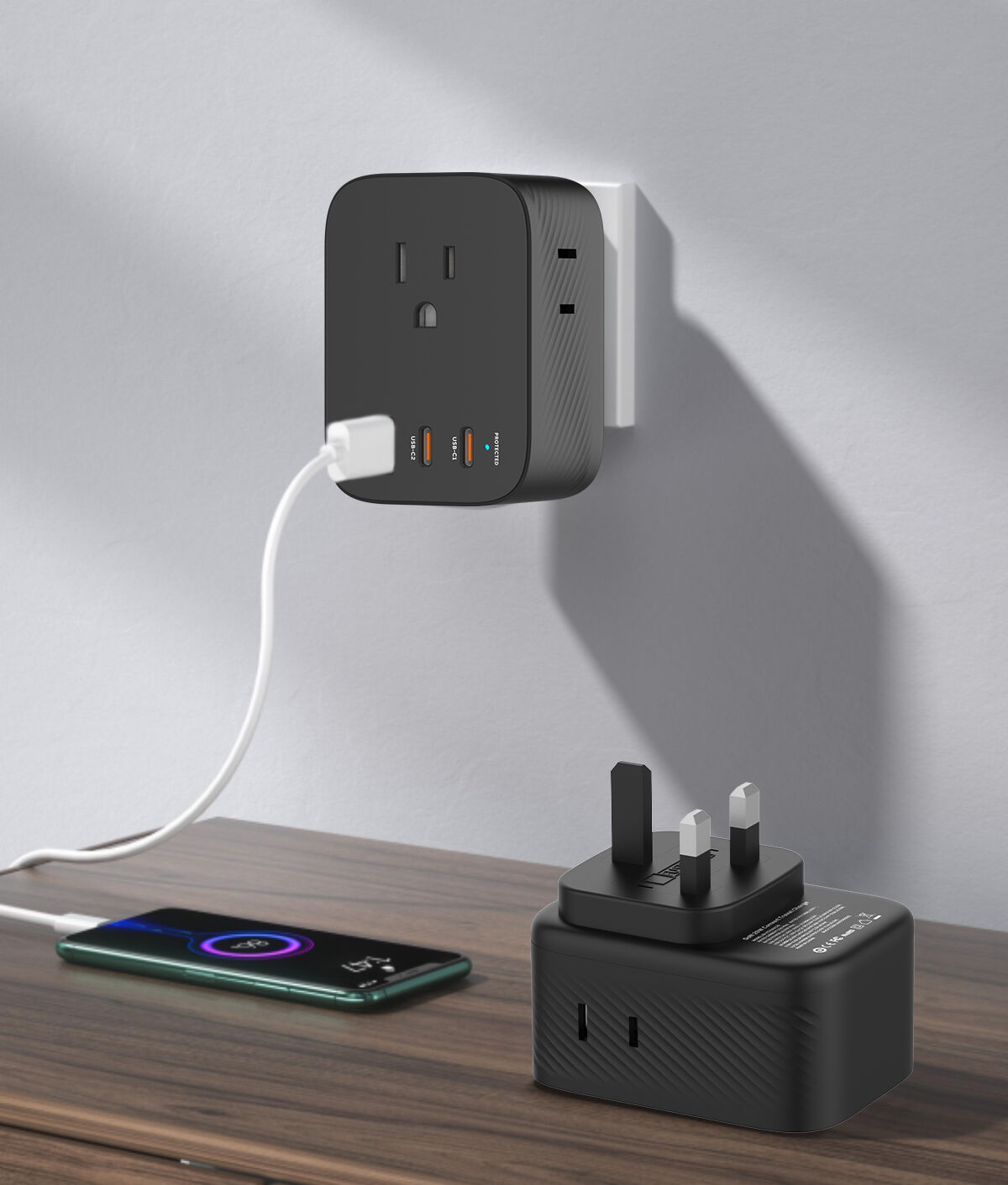 Xiangrun Us Travel Adapter: 3 Ac Outlets, 2 Usb (c+a), 20w Gan, Travel ...