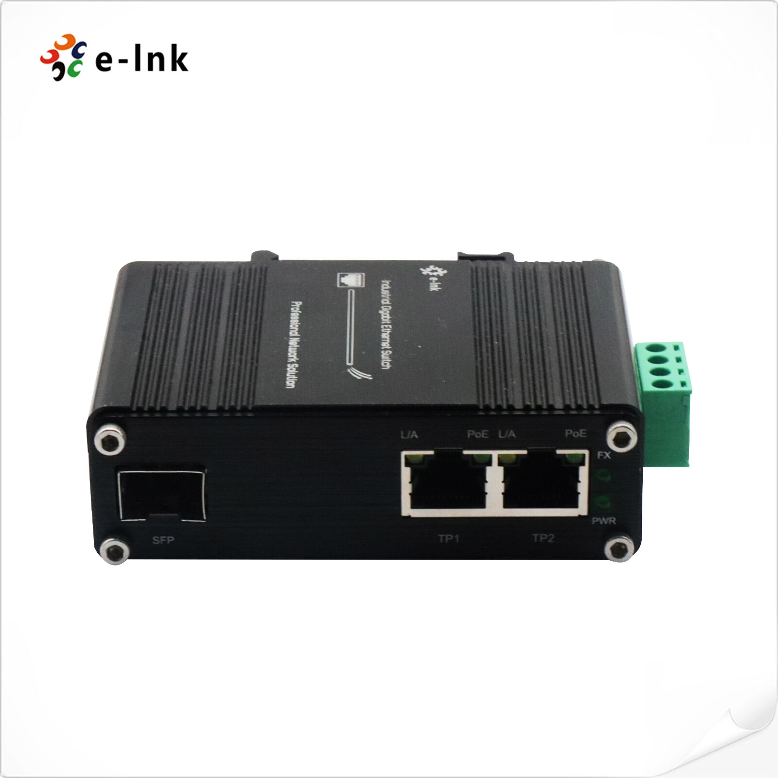 Mini Industrial 1-port 100 1000x Sfp To 2-port 10 100 1000t 30w Poe+ ...