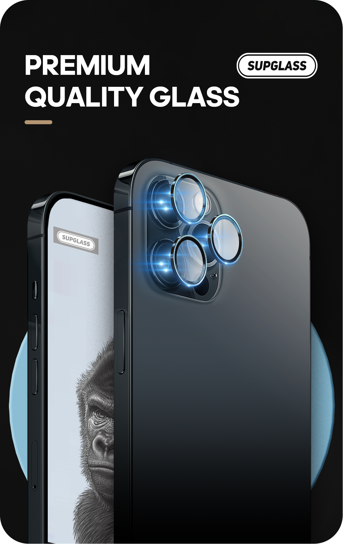 Supglass Xc-31 Metal Easy Install Camera Lens Glass Protector Mobile ...