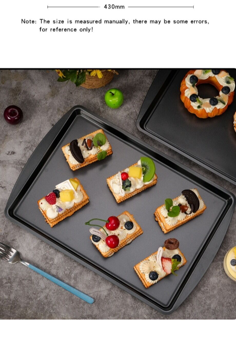 Shallow Cake Pan Set Rectangular Carbon Steel Without Lid Non-stick ...