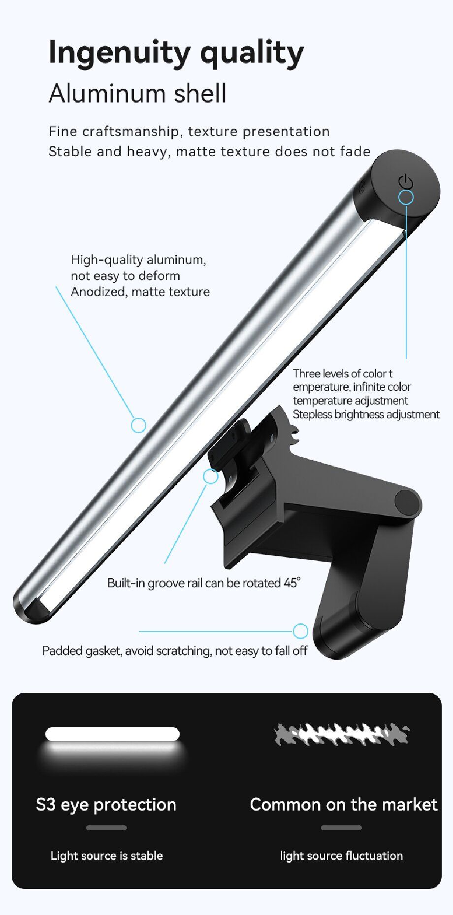 Cheap Smart Touch Control Dimmable Screen Light Bar Eye Protection 5w ...