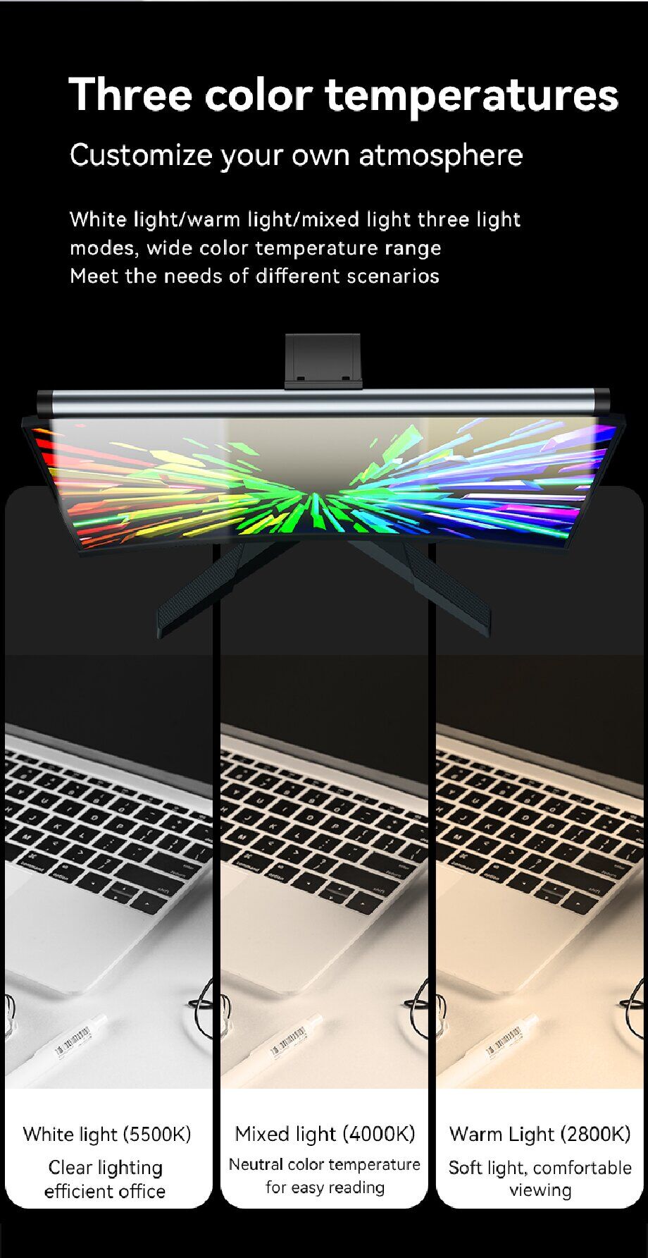 Laptop Monitor Touch Light Bar Usb Powered Computer Screen Light Led ...