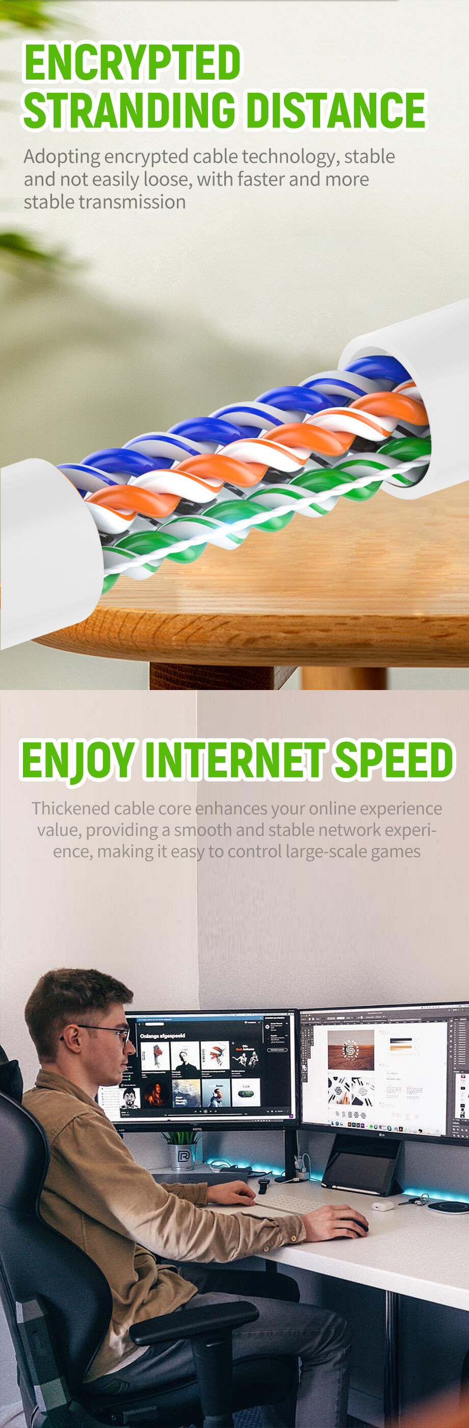 Kico High Speed Lzsh 10g Indoor Ethernet Cat6a Network Lan Cable U/ftp ...