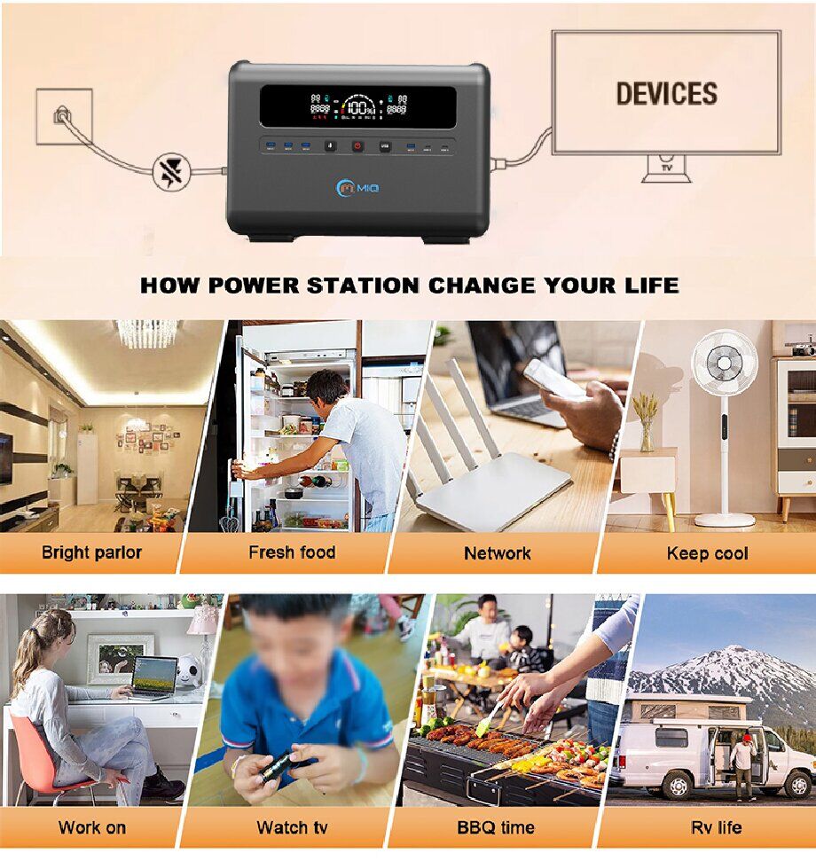 Home Outdoor Camping Electric 2200w 220v Lifepo4 Battery Rechargeable ...