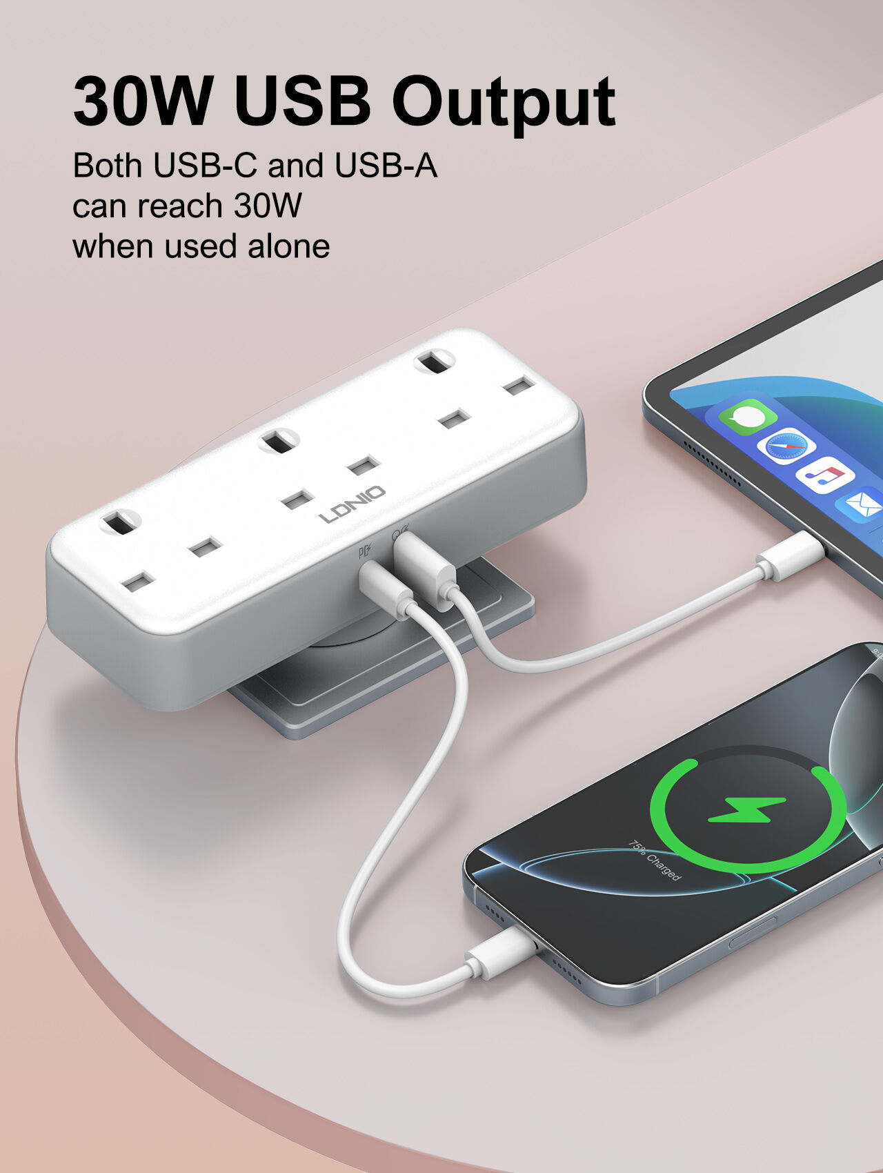 Ldnio Sk3398 Uk Power Sockets Wall Socket With Switch And Usb Charging ...