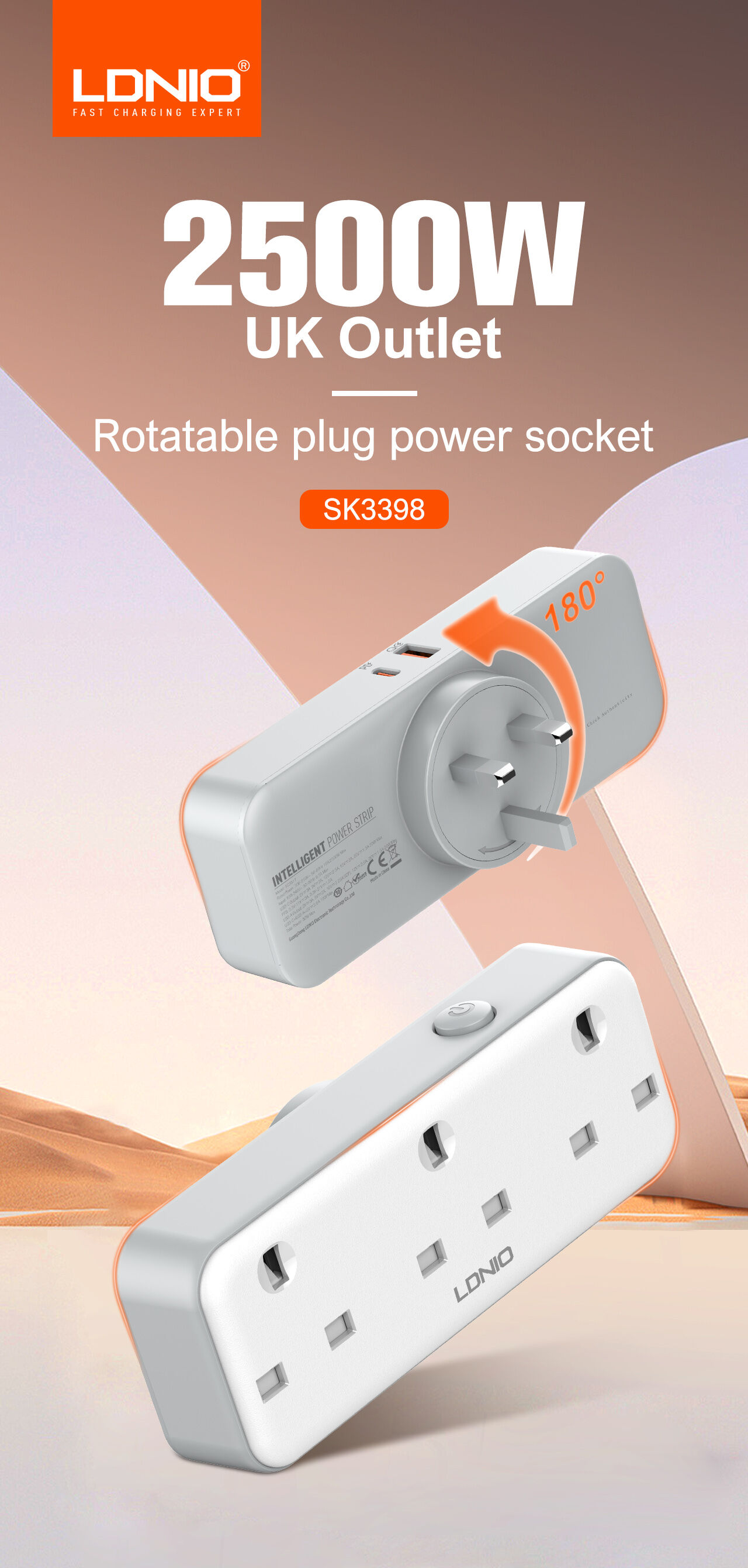 Ldnio Sk3398 Uk Power Sockets Wall Socket With Switch And Usb Charging ...
