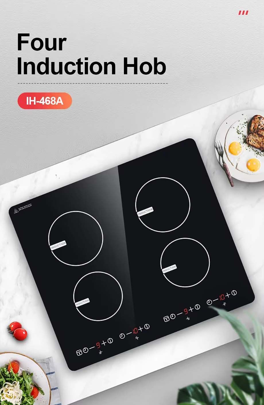 Multiple Hob Built-in Design Touch Control 6800w 4 Burner Induction ...