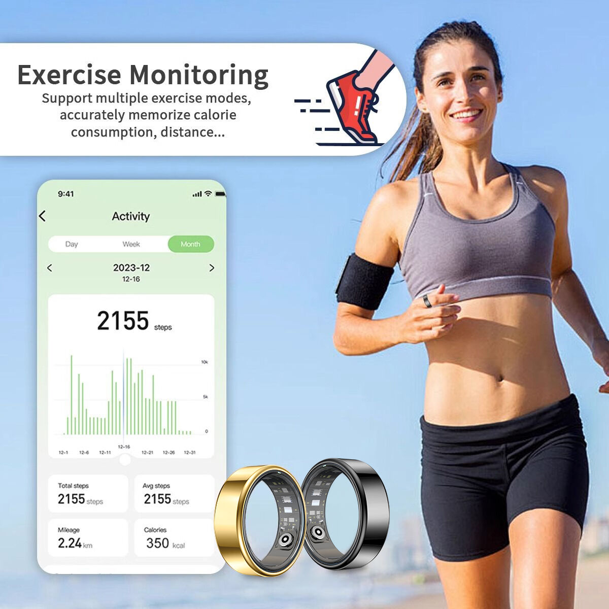 Cross Border New Smart Ring Multifunctional Sports Monitoring Data ...