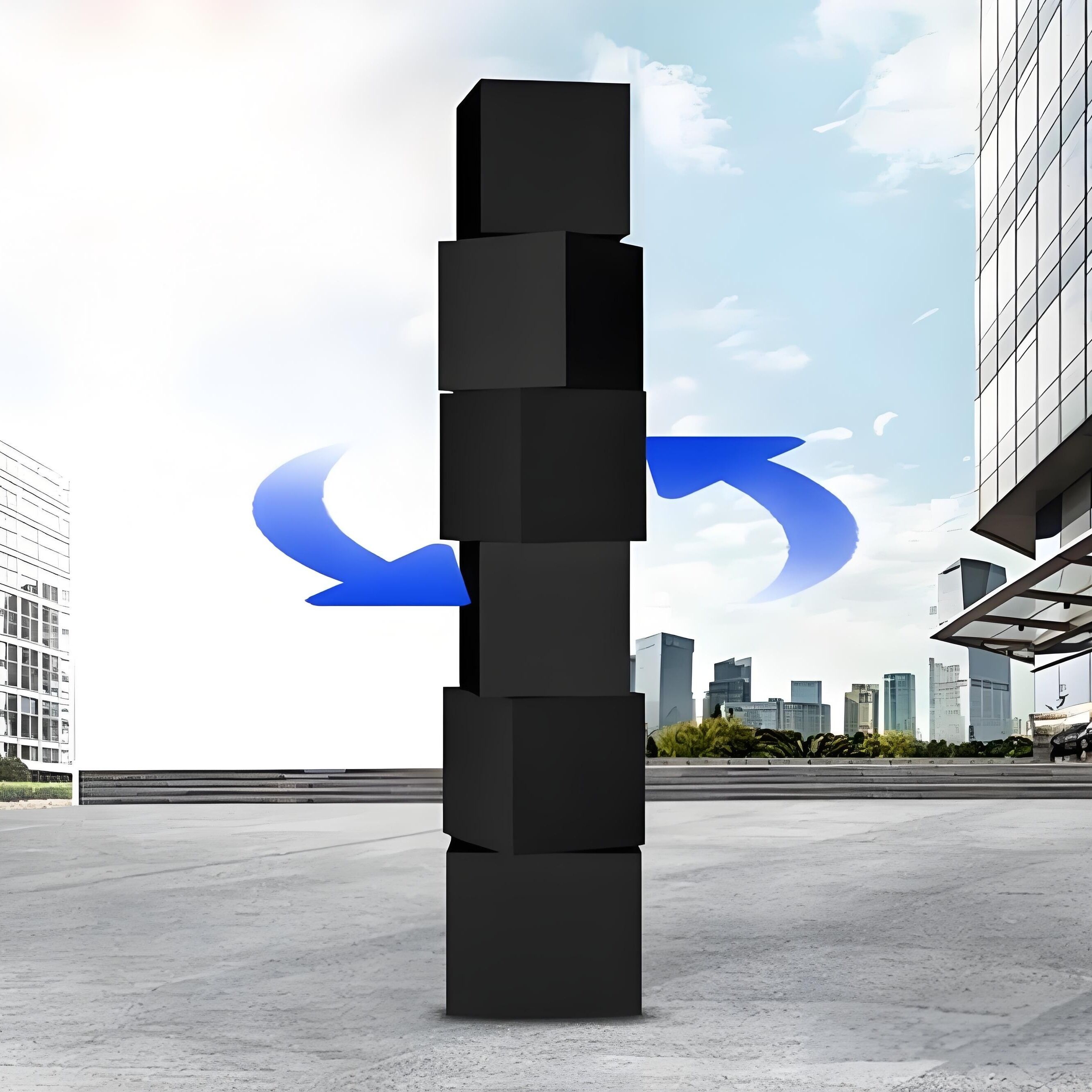 Led Three-layer Cubic Rotating Mechanical Screen Innovative Digital ...