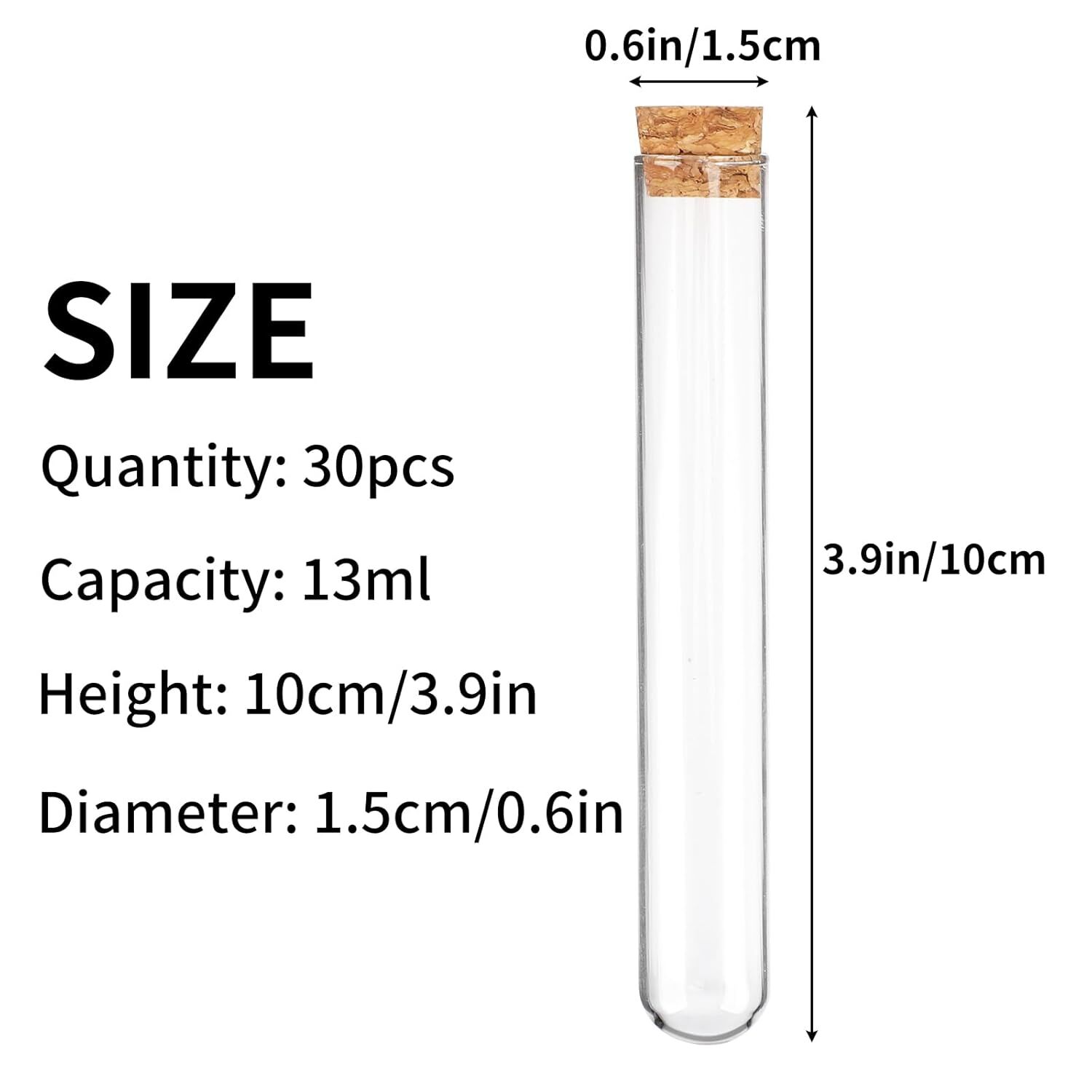 Pyrex Glass Test Tubes With Cork Stoppers, Plant Propagation Container ...
