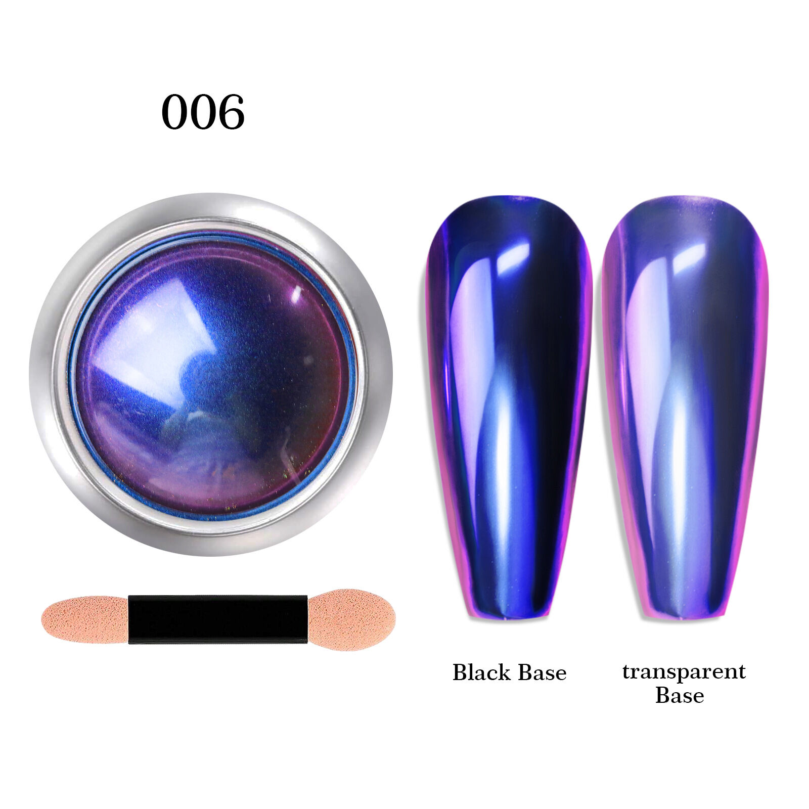 12 Color Glitter Magic Mirror Nail Powder Dust Powder Chameleon Aurora ...
